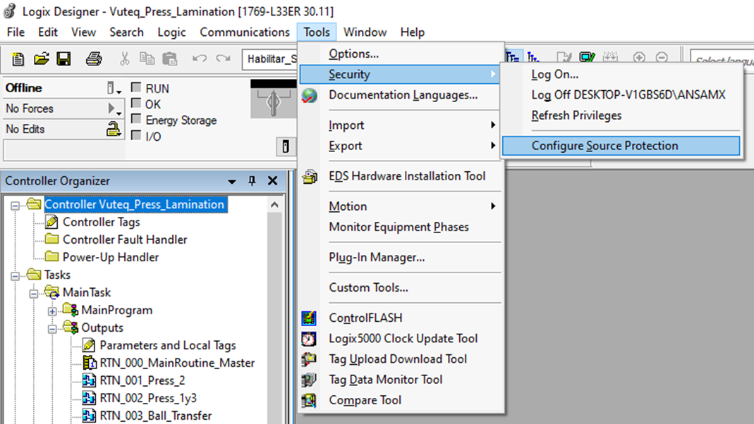 Studio 5000 - "Source Protection Tool"
